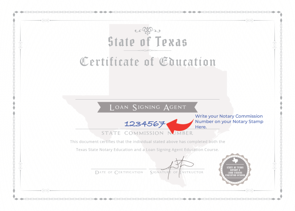 LSA Certificate TX - ezNotaryClass.com